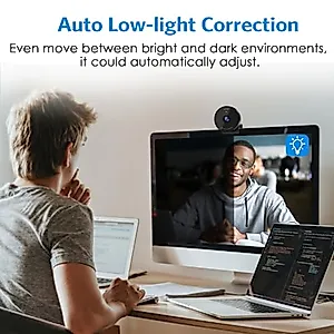 EMEET C950 Webcam for PC, 1080P Webcam with Microphone&Privacy Cover, Auto Light Correction, 70° FOV for Personal Use, Plug&Play Web Cam Protect Data, Perfect for Office Professionals&Remote Workers