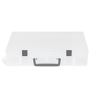 Clear Plastic Organizer Double-Layer Adjustable 59-Grid Box with Handle for Art Supplies, Jewelry Organizers and Storage, Beads, Tackle Box, Office Supplies, Small Items