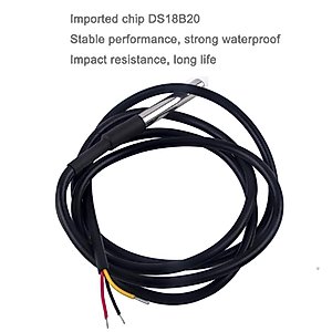 Geekstory 5PCS DS18B20 Temperature Sensor, Waterproof Temp Digital Thermal Stainless Steel Tube Probe 3M 118.1 inch for Raspberry pi, Arduino