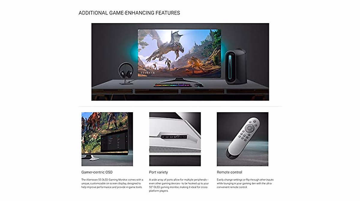 Alienware 55 OLED Gaming Monitor: AW5520QF, World’s First 55" OLED ...