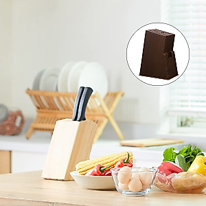 Mobestech Dinnerware 1pc Wood for Pattern Shelf Sharpening Cutlery Household Cutter Block Stable Rack Wooden Imitation Storage Kitchen Home Grain Organizer Desktop Holder Blocks Utensils