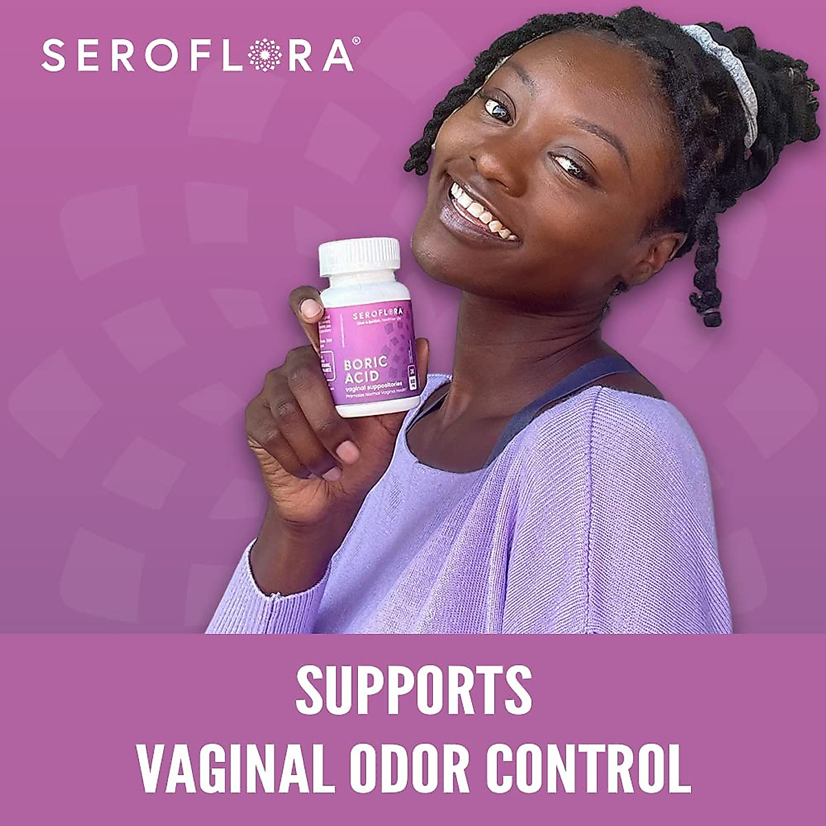 Seroflora Boric Acid Vaginal Suppositories 600 mg 28 Capsules - Boric Acid Pills for Women - Vaginal Health pH Balance for Women - Supports Vaginal Odor Control