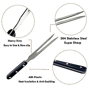 Carving Fork, VOJACO Meat Forks, 10 Inch Long Stainless Steel Forks for BBQ, Barbecue, Serving, Cooking, Grilling, Roasting (2, 10 Inch)