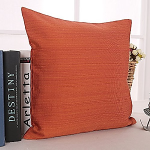 Deconovo Wooden Pattern Pillow Cover Cushion Cover for Car 18x18 inch,Orange