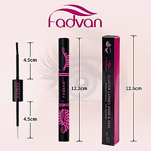 FADVAN Lash Bond and Seal Cluster Lashes Glue for Lash Clusters Individual Lashes Bond and Seal for 48-72 Hours Strong Gentle Latex Free Lash Adhesive for Sensitive Eyes (10ml)