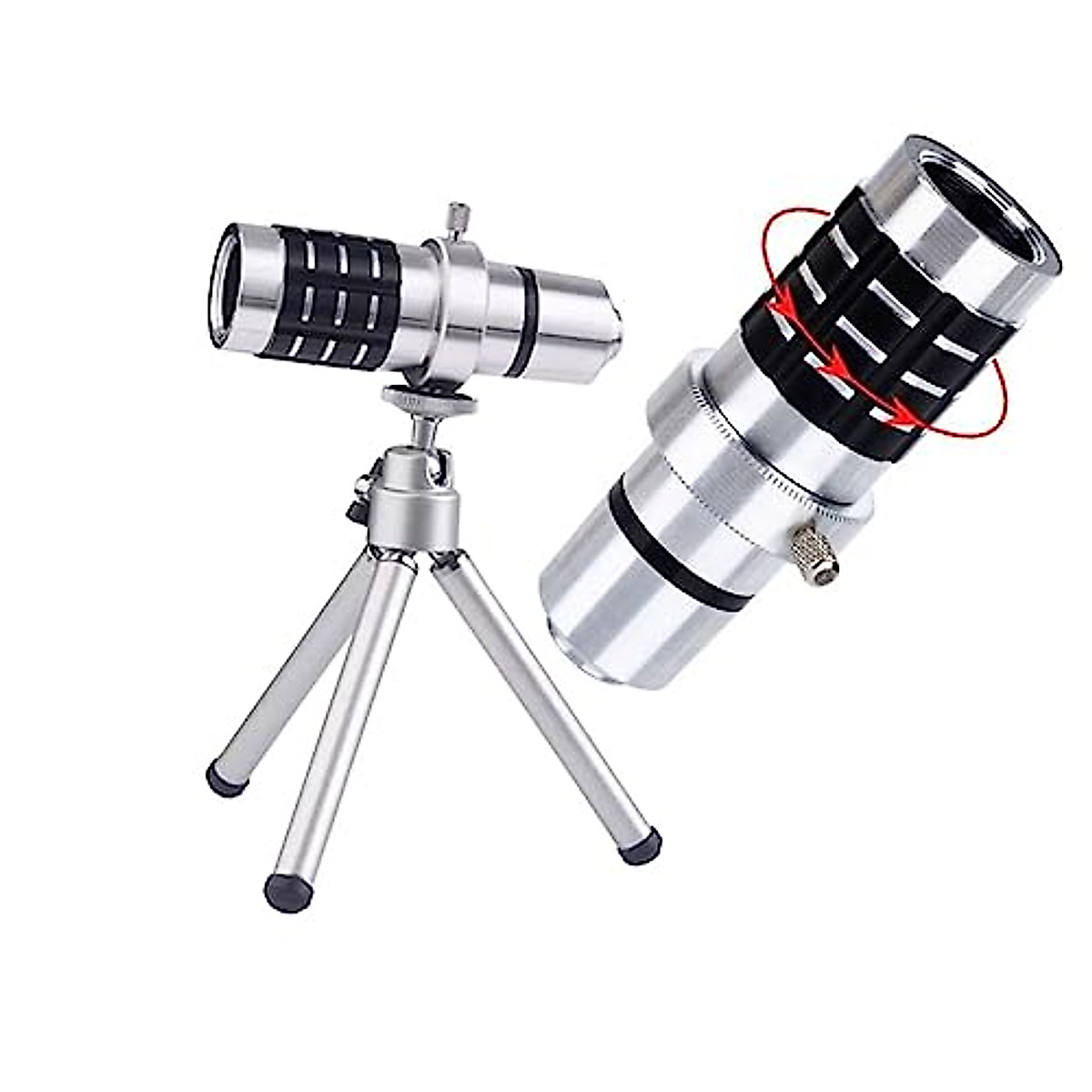 Abaodam Phone Stand Tripod Video Tripod cortinas inteligentes telephoto Lens Telephone Camera Lens kit 9 in 1 Cell Phone Video Lens Zoom Telescope Lens 12X Mobile Phone Lens Clip-on Suite