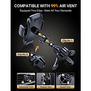 TORRAS Phone Holder for Car [Vertical & Circle Friendly] Universal Stable Car Phone Mount Air Vent Sturdy Hook Automobile Cradle Fits for iPhone 14 13 12 11 pro max Samsung S22 S21 Ultra Smartphone