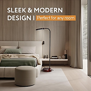 Natural Daylight Floor Lamp - Craft Light Floor Standing for Reading, Crafting, Sewing - 27W Full Spectrum White Bright Sunlight - Adjustable Gooseneck - Task Lamps for Living Room, Bedroom, Office