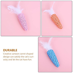 balacoo 4pcs Cat Carrot Toy Cat Dental Chew Ball Braided Dog Rope Toys Cat Chew Toy Catnip Toys Cat Toys Dog Chew Toys for Small Dogs Wand Kitten Toys The Cat Indoor Cat Artificial