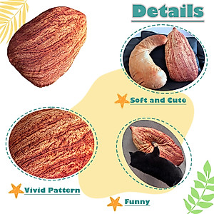 Whlo4U Simulation Almond Plush Pillow, Almond Stuffed Plush Throw Pillow, Home Sofa Decoration, Birthday Christmas Funny Gift for Kids Adults