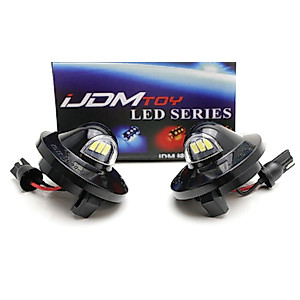iJDMTOY OEM-Fit 3W Full LED License Plate Light Assembly Kit Compatible with Ford F150 Ranger Raptor Explorer Sport Trac, Powered by 3pcs Xenon White LED Diodes