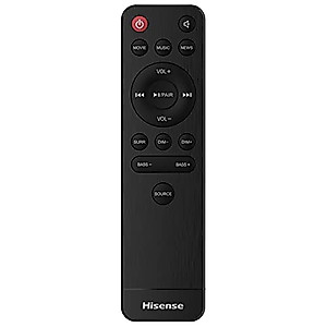 Hisense HS214 2.1ch Sound Bar with Built-in Subwoofer, 108W, All-in-one Compact Design with Wireless Bluetooth, Powered by Dolby Audio, Roku TV Ready, HDMI ARC/Optical/AUX/USB, 3 EQ Modes,Black