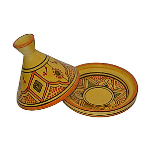 Serving Tagine Handmade Ceramic Tajine Dish Exquisite 6 inches Yellow