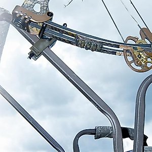 HME High-Quality Durable Reliable Versatile Easy-to-Install Universally Mountable Hunting Tree Stand Bow Holder - 360 Fork Rotation, Rock solid attachment