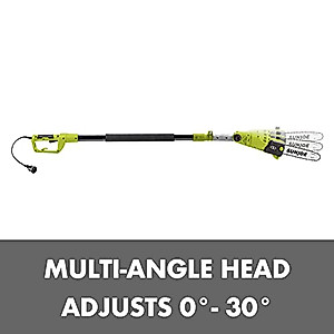 Sun Joe SWJ803E 10 inch 8.0 Amp Electric Multi-Angle Pole Chain Saw, Green