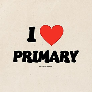 CafePress I Love Primary LDS Clothing LDS T Shirts Tote Natural Canvas Tote Bag, Reusable Shopping Bag