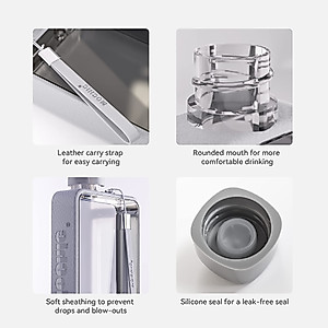 MOCHIC CUP Flat Water Bottle Travel Flask Portable Travel Mug BPA Free A5 Water Bottle for Sports Camping Gym Fitness Outdoor 13oz Fit in Any Bag (Black)…