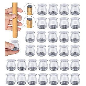32pcs Chair Leg Floor Protectors,Bar stools Leg Protectors Caps,Dining Room Table Chair Leg Protectors for Hardwood Floors, Chair Leg Covers Silicone Felt Furniture Pads (Small fit: 0.9'' - 1.29'')