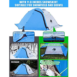 AYAMAYA 4 Season Backpacking Tent 2 Person Camping Tent Ultralight Waterproof All Weather Double Layer Two Doors Easy Setup 1 2 People Man Tents for Backpacker Outdoor Hiking Survival