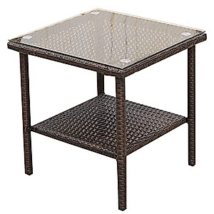 Outdoor PE Wicker Rocking Chair 3-Piece Patio Rattan Bistro Set 2 Rocker Armchair and Glass Coffee Side Table Furniture, Washable Lacing Cushion (Turquoise)