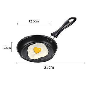 HEMASN 2 Pcs Mini Cast Iron Skillet 4.7 Inch Round Non Stick Fry Pan Single Egg Frying Pan with 2 Lids & Heat Resistant Handlefor Cooking Baking Cookie Brownie