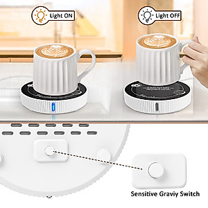Coffee Mug Warmer, Mug Warmer for Desk with Gravity Switch Suitable for Home and Office Use, Cup Warmer for Coffee, Milk and Tea, Gift, Candle Warmer