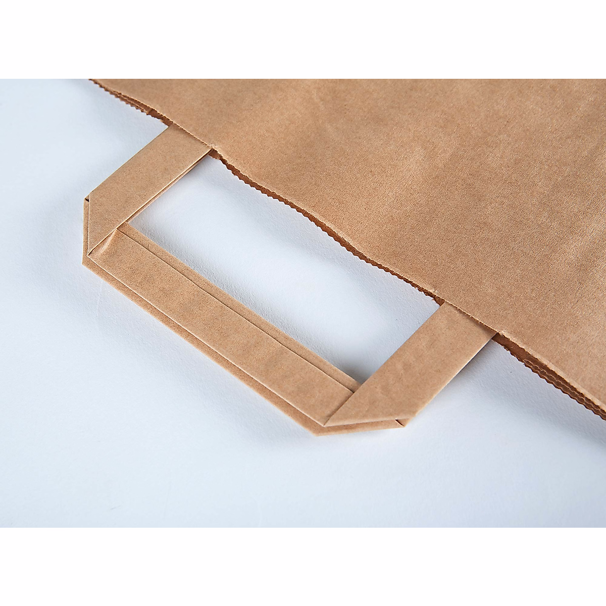 Kraft Environmentally Friendly Brown Paper, Flat Handle & Security Adhesive Carrier Bag, 22 x 11 x 28 cm, 70 gr, 250 pcs Package