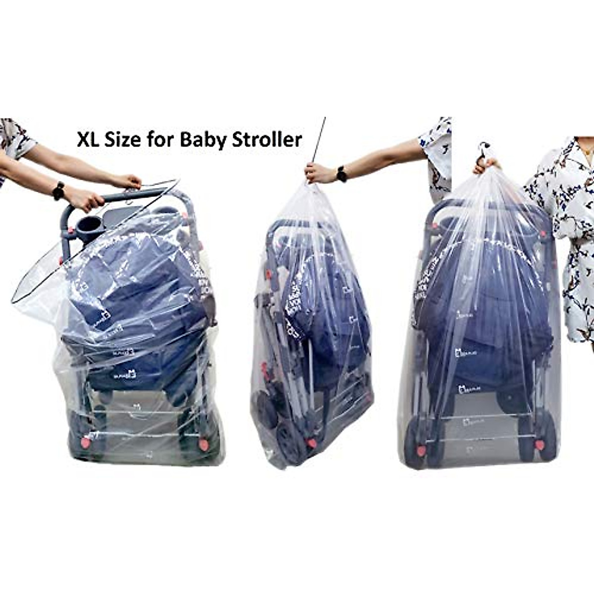 4 pieces of Dust Cover Big Plastic Drawstring Bags Multi-Purpose for Storage and Keeping Luggage, Big Dolls, Blankets, Pillows, Suitcase Good for Household Organizing Reusable (XL (85x125 cm))