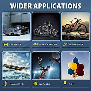 Air Compressor, EnjoyNest Portable Tire Inflator Air Pump for Car Tires (Real 9000mAh &150PSI) Faster + Powerful + Enduring Car Accessories with Digital Screen for Cars, Bike, Inflatables, Balloons