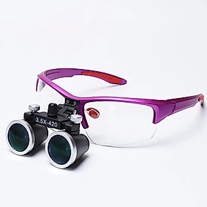 APHRODITE Surgical Binocular Loupe 3.5X Magnification Working Distance 320-420MM Optical Magnify Glass Loupes (Red)