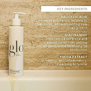 Glo Skin Beauty Purifying Gel Cleanser - Salicylic Acid Face Wash Targets Clogged Pores, Excess Oil & Breakouts - Gently Exfoliates and Minimizes the Appearance of Fine Lines