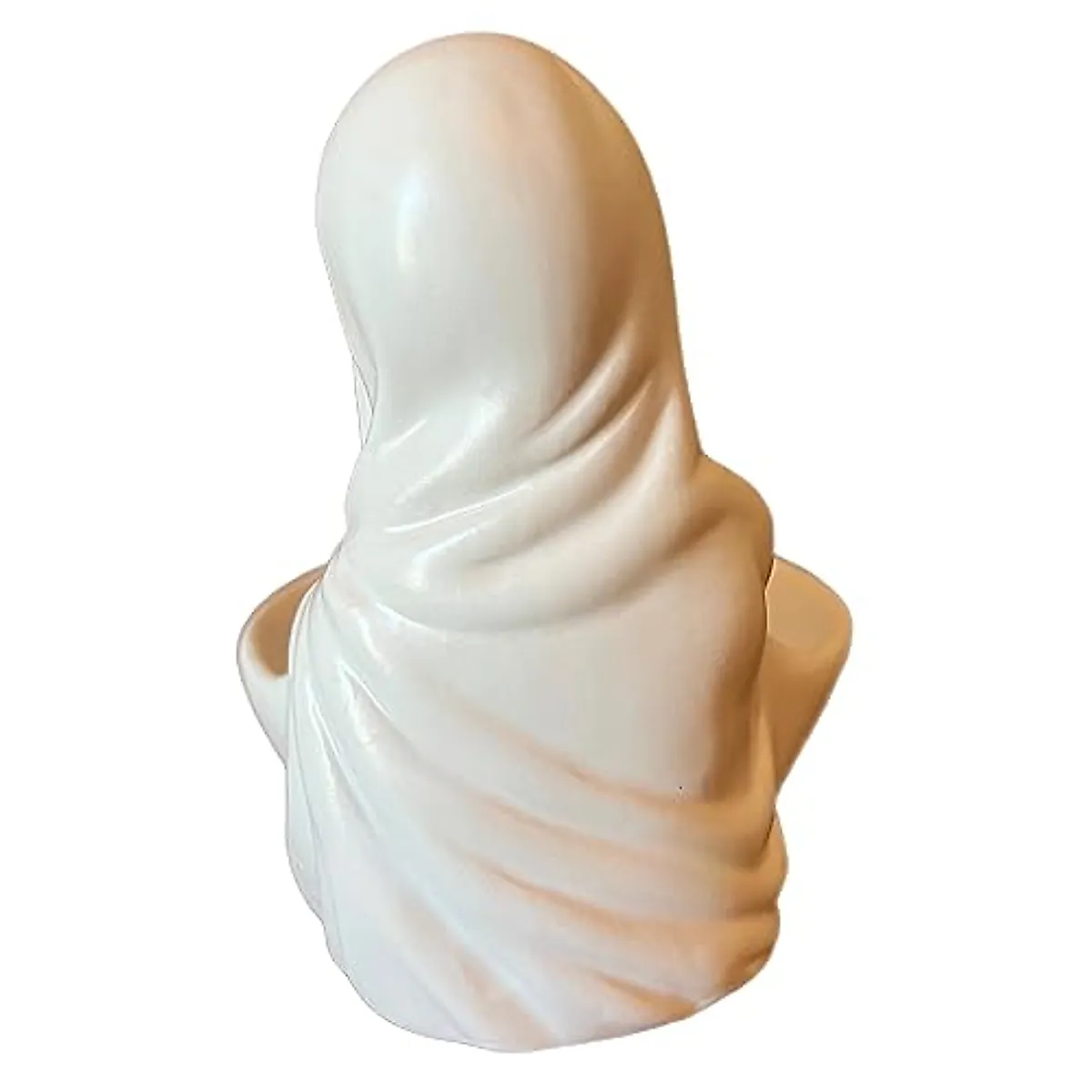 Top Brass Porcelain Rosary/Jewelry Holder - Blessed Virgin Mary/Lady of Grace Angelic Madonna Prayer Bead Necklace Tray Decor