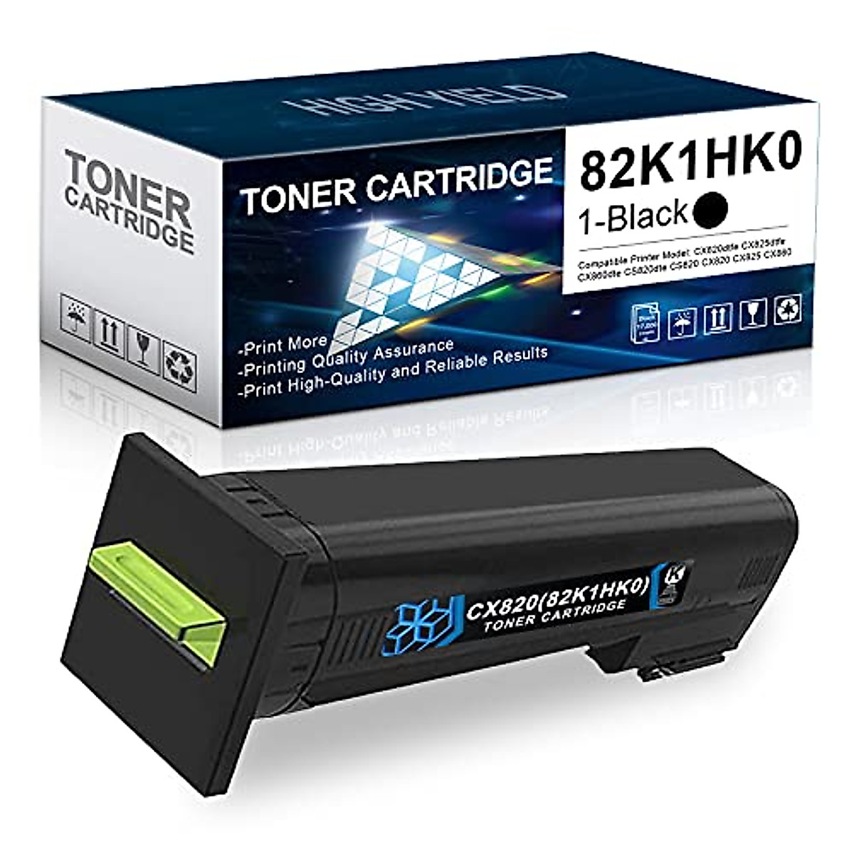 1 Pack (Black) Compatible CX820 82K1HK0 Toner Cartridge Replacement for Lexmark CS820 CX820 CX825 CX860 CS820dte CX820dtfe CX825dtfe Printers