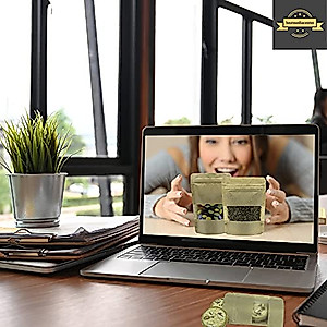 spear Kraft Paper Stand Up Food Storage - Bags with Window Zip Lock Pouch Bags,Resealable Seal Zipper Matt Small Treat Cookie Baked Goods Tea Bakery Rice for Packaging Brown 2 Different Sizes 100 pcs: 6 x 4 in(40pcs) and 4x3 in(60pcs) and 1 Bamboo Wood Sp