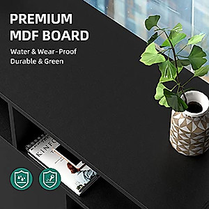 YITAHOME Wood File Cabinet, 2 Drawer Mobile Lateral Storage Cabinet Printer Stand with Lock and Open Storage Shelves for Home Office, Black,Drawers Without Hanging Bars