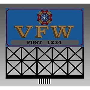 88-1251 Large VFW Lighted Neon sign by Miller Signs