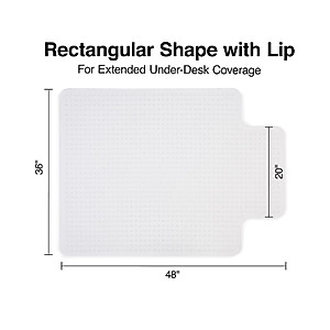Staples 36 X 48 Chair Mat W/Lip for Low Pile Carpet, Vinyl (20229-Cc)
