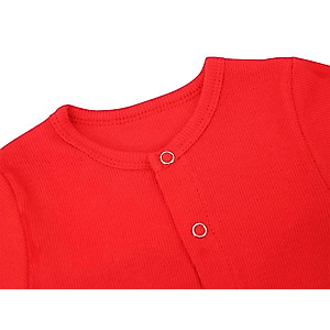 KISBINI Baby Footed Pajamas with Mitten Cuffs Unisex Cotton Snap-up Romper Jumpsuit Sleep and Play 0-12 Months Footies