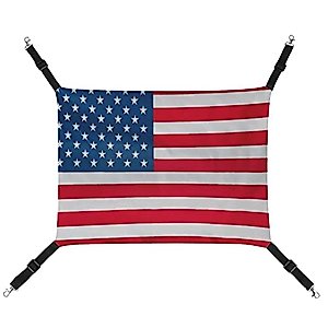 American Flag Pet Hammock Bed Guinea Pig Cage Hammock Small Animal Hanging Bed for Ferret, Chinchilla, Puppy and Other Small Animals