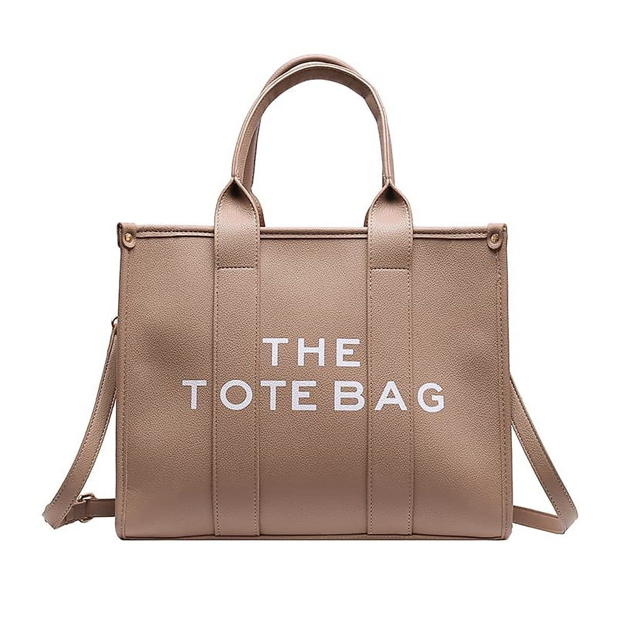 Cosetten Tote Bags for Women, Large Leather Tote Bag with Zipper, Shoulder/Crossbody/Handbag for Travel/Work/School（13.8*11*5.9in (Khaki)