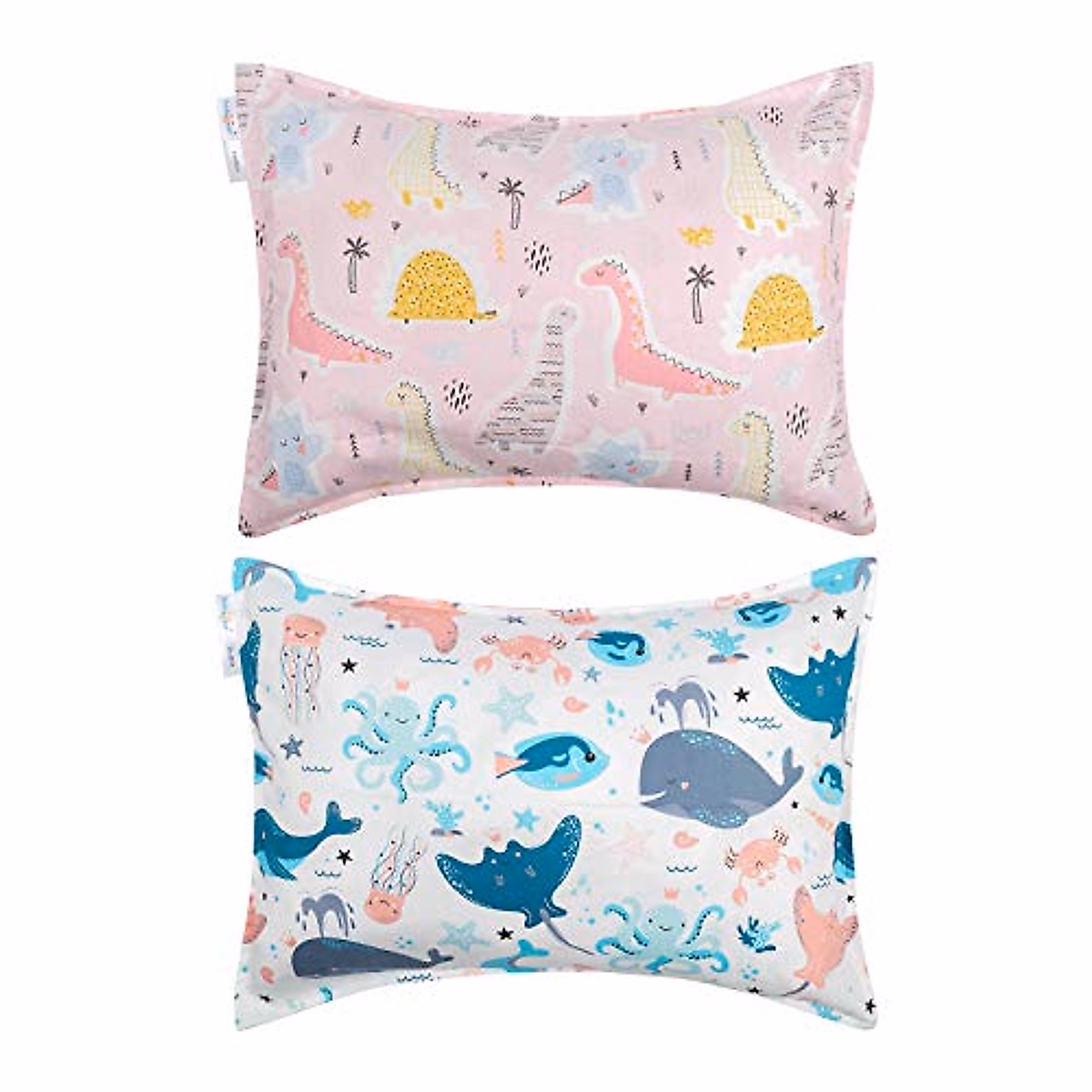 Babygoal 13x18 Toddler Pillowcases Set of 2, Fits Toddler Size Pillow, 100% Woven Cotton, Envelope Closure, Machine Washable Kids Pillow Case 2CFPW13-B