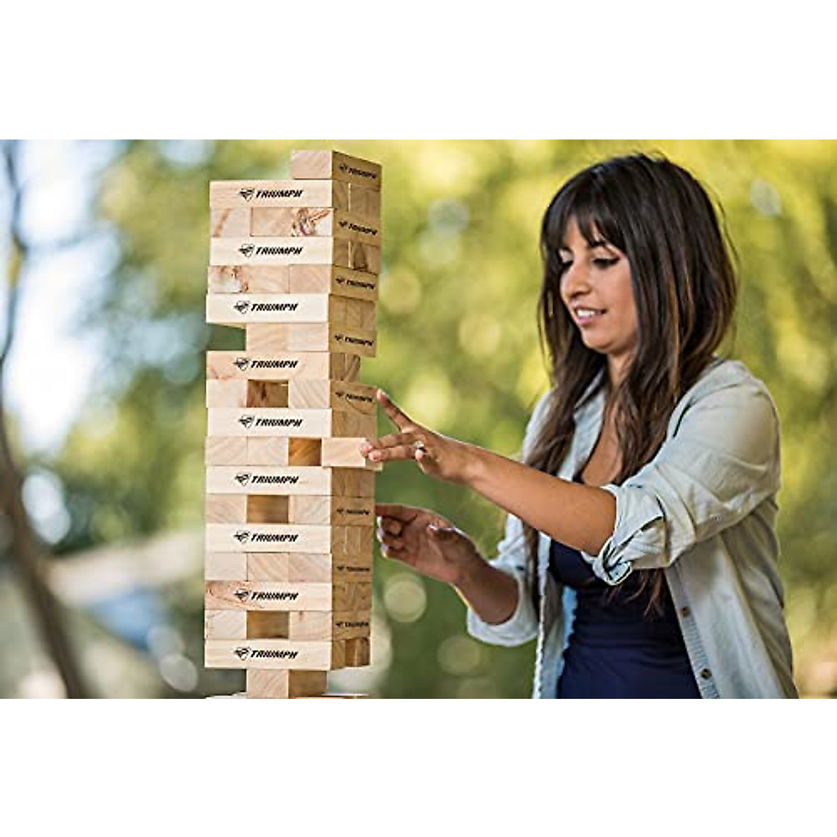 Triumph Sports Triumph Large Tumble Tower - Includes 54 Wood Tumble Blocks and Carry Case