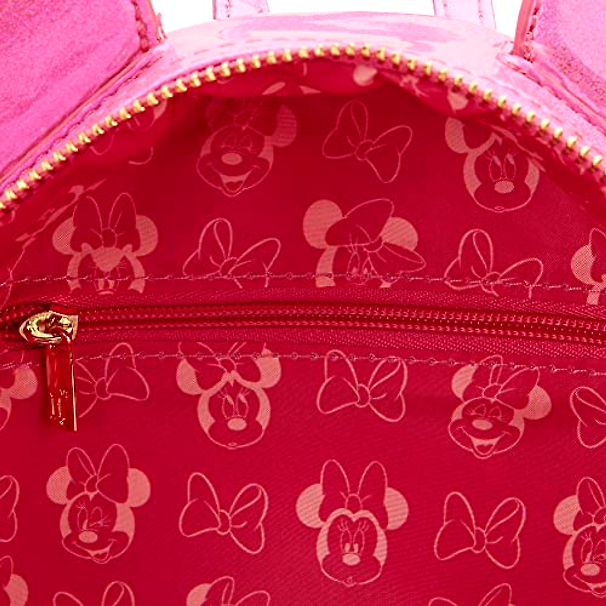 Loungefly Disney Minnie Mouse Glitter Sparkle Womens Double Strap Shoulder Bag Purse (Pink)