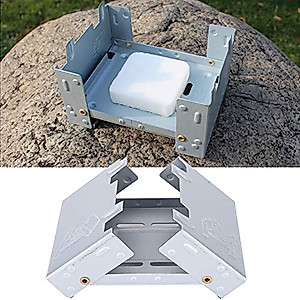 2 Pcs Spirit Stove, Solid Alcohol Fuel Stove Portable Foldable Barbecue Stove for Outdoor Camping Cooker(Stove)