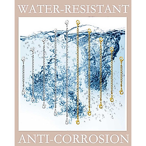 OHINGLT Necklace Extender 10Pcs Chain Extenders for Necklaces Bracelet,Gold and Silver Plated Extender Chain Necklace Chains for Jewelry Making