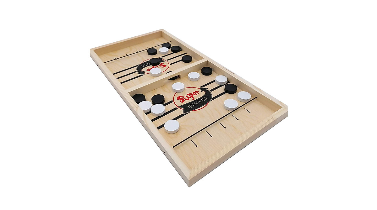 Fast Sling Puck Game Large Size - Fun Wooden Family Board Game