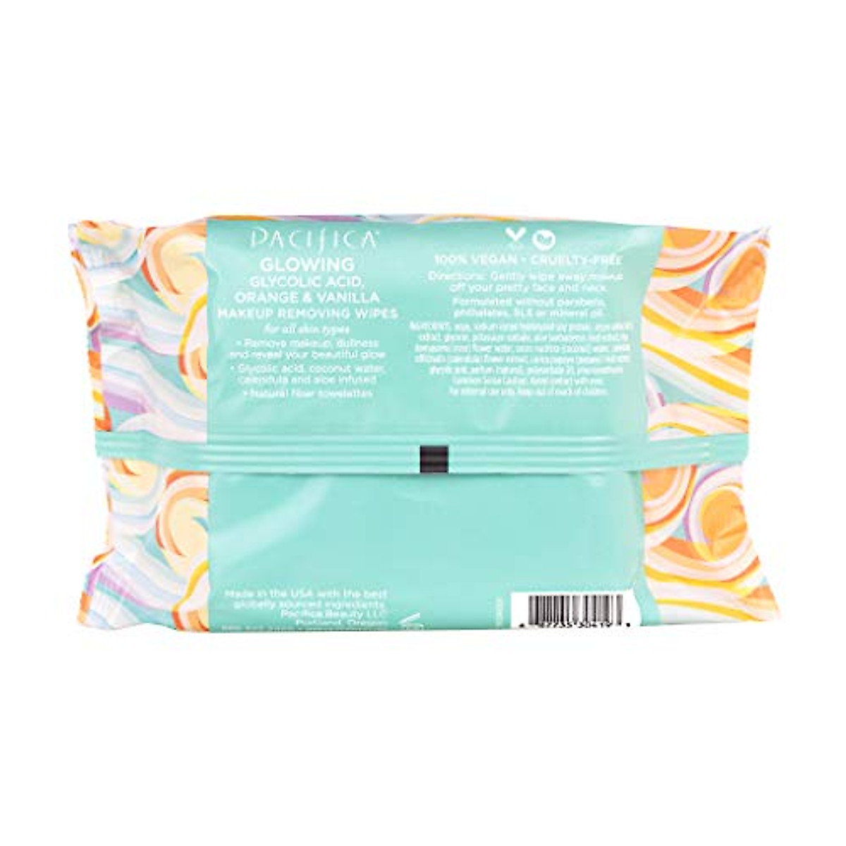 Pacifica Makeup Remover Face Wipes - Daily Facial Cleansing & Exfoliating Towelettes - Biodegradable - Organic - w/ Gycolic Acid - Clean Beauty Vegan & Cruelty-Free Dermatologist Tested 30 Count