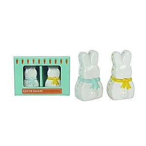Hippity Hoppity Easter Bunny Salt & Pepper Shaker Set Collectible Figurine