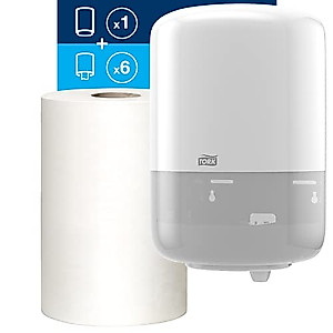 Tork Centerfeed Wall Mounted Dispenser White - M2 + Refill - Soft Centerfeed Hand Towel, Recycled, 6 x 600 Towels