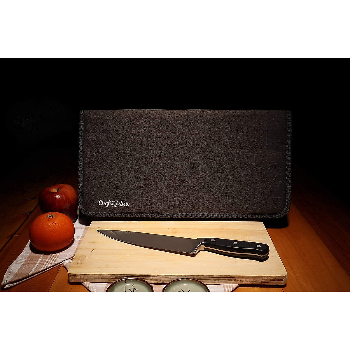 Chef Sac Chef Knife Folder Case Organizer Bag with 2-Pack Knife Guards (8.5") Included
